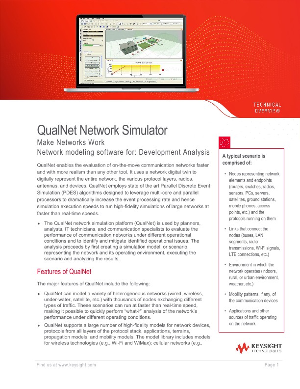 QualNet Network Simulator PDF Asset Page | Keysight